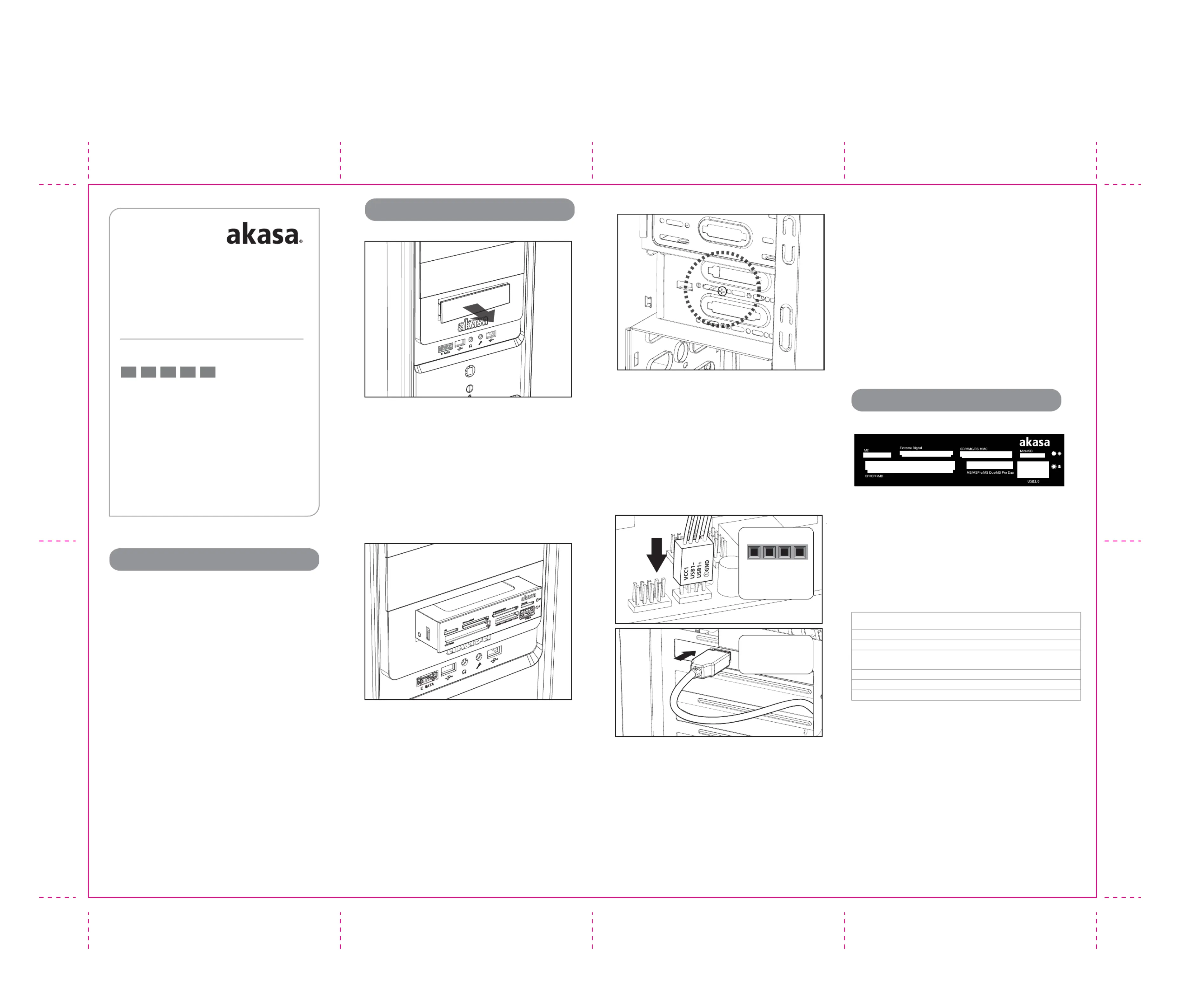 Akasa Internal AK-ICR-07U3 Bedienungsanleitung (1 Seiten)