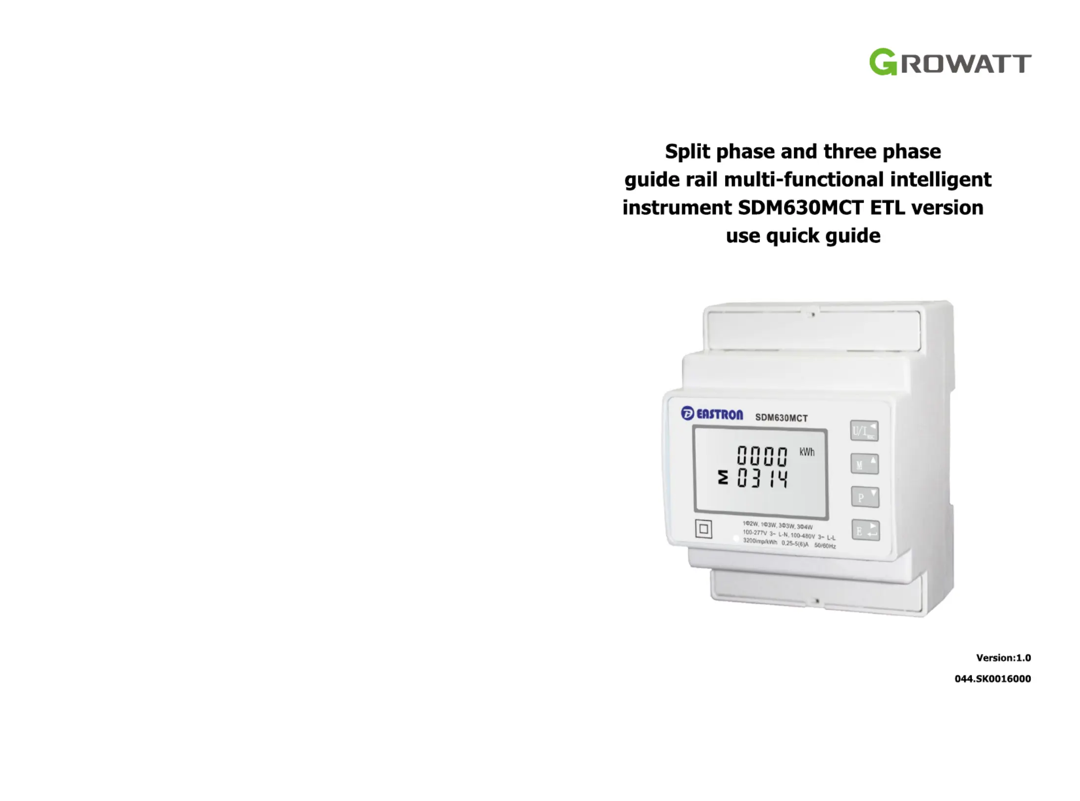 Growatt Smart Meter Bedienungsanleitung (5 Seiten)