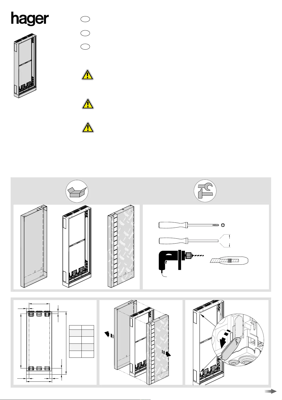 Hager FP23S1N Bedienungsanleitung (3 Seiten)