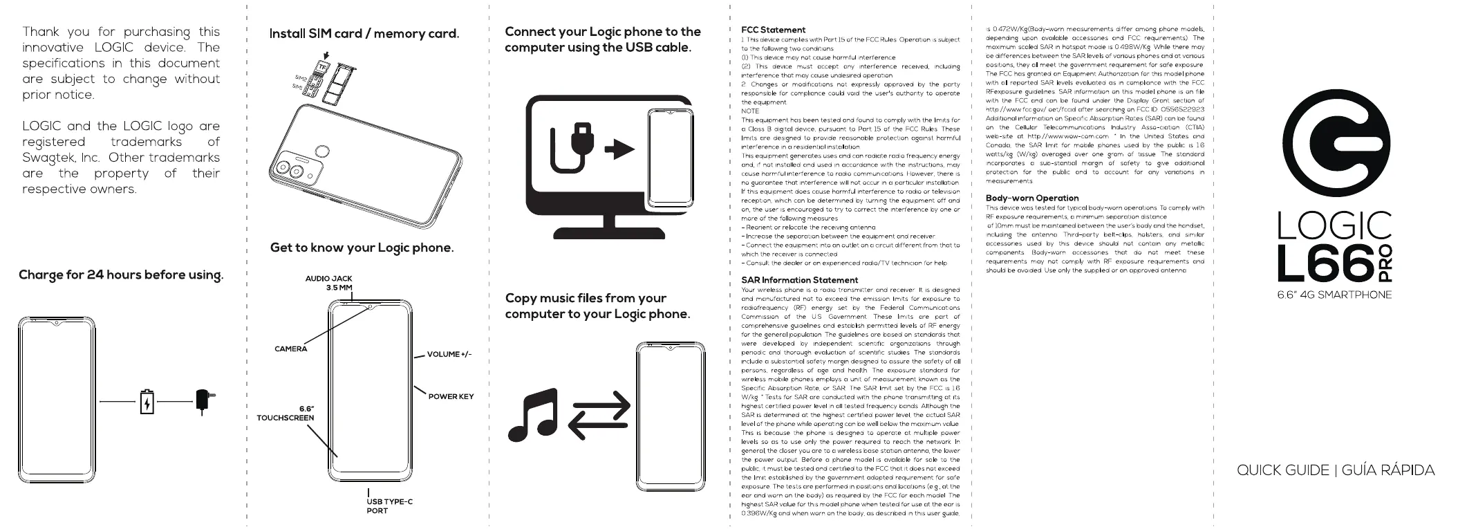 Logic L66 PRO Bedienungsanleitung (2 Seiten)
