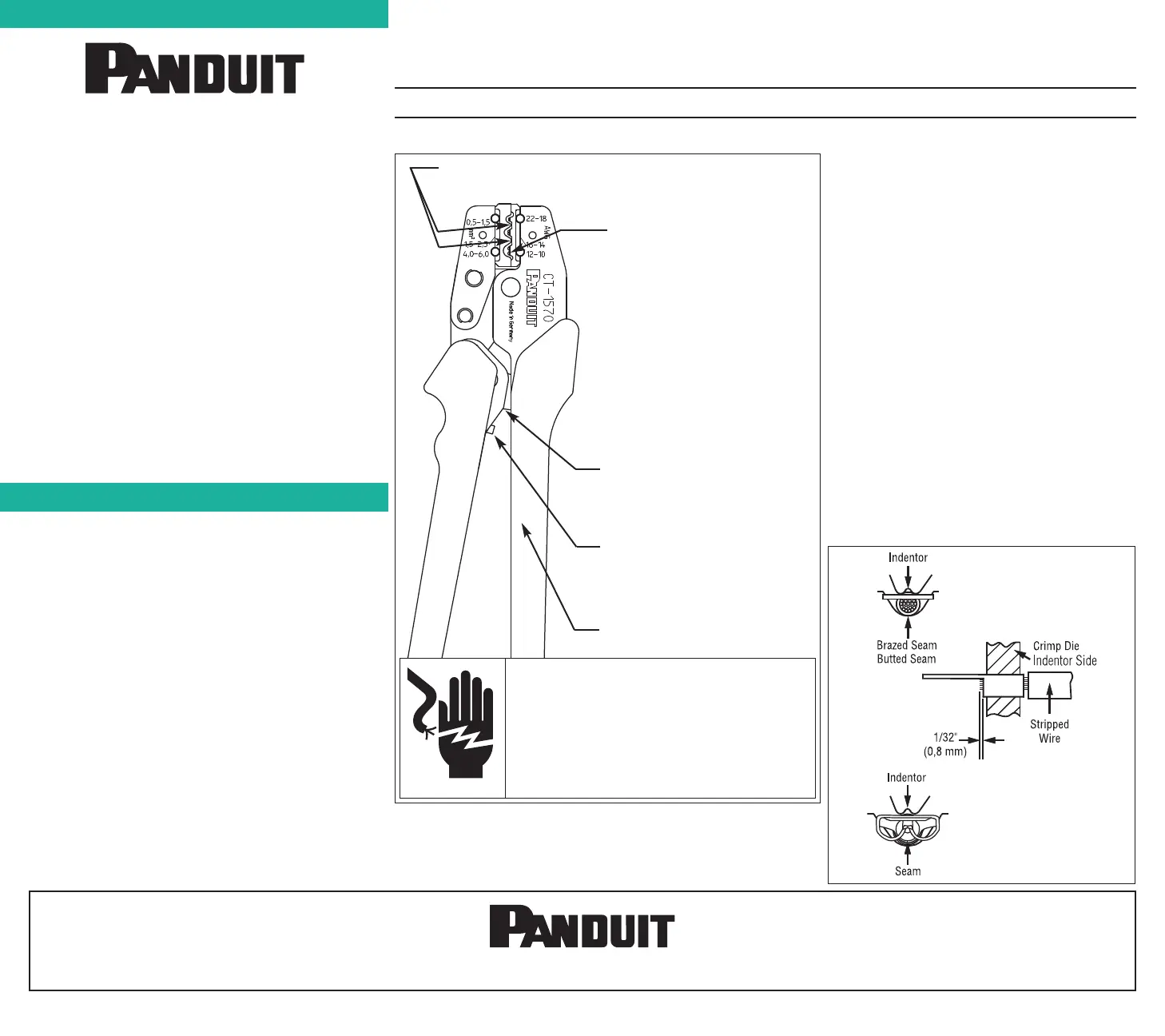 Panduit CT-1570 Bedienungsanleitung (2 Seiten)