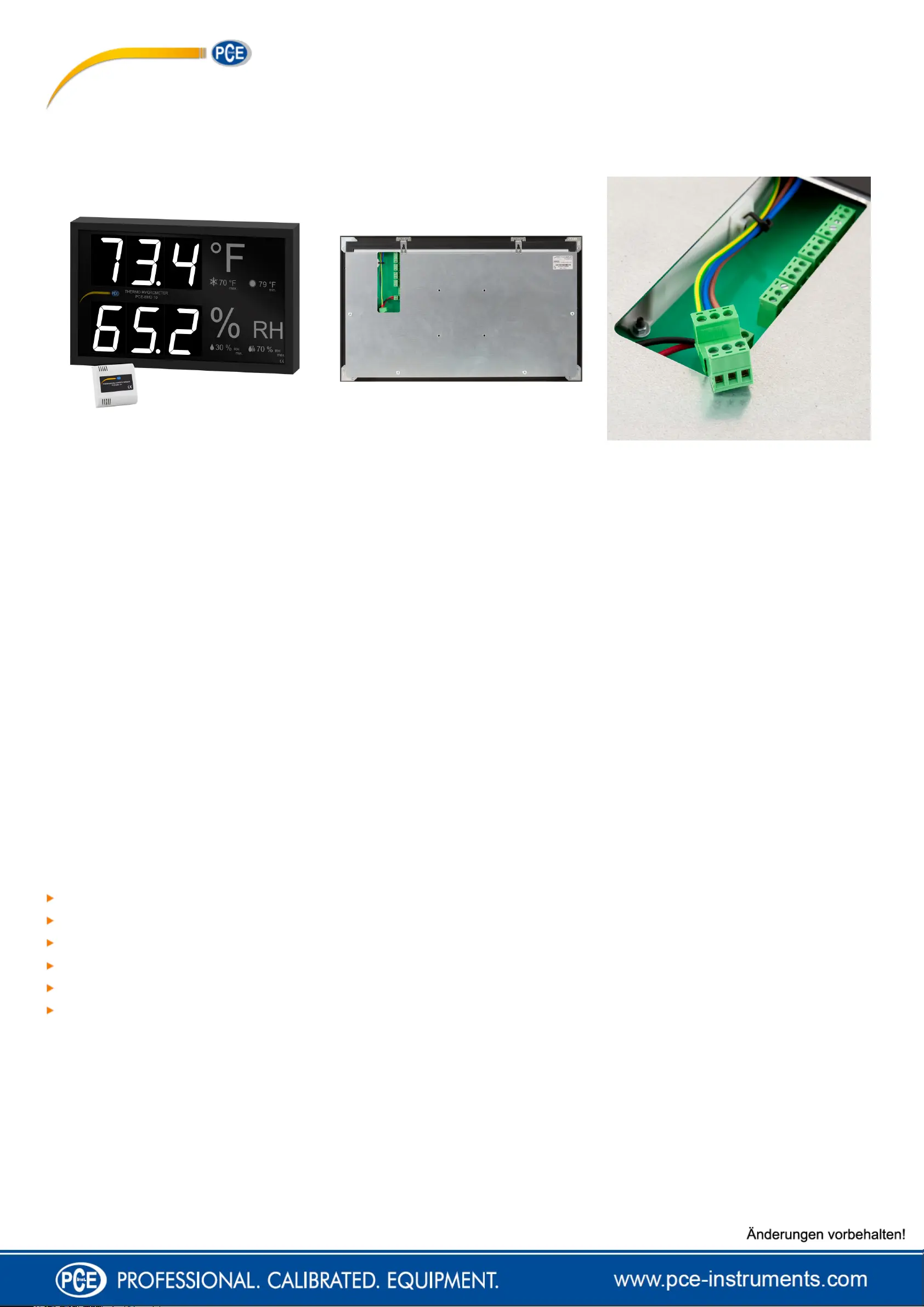 PCE Instruments PCE-EMD 10 Bedienungsanleitung (2 Seiten)