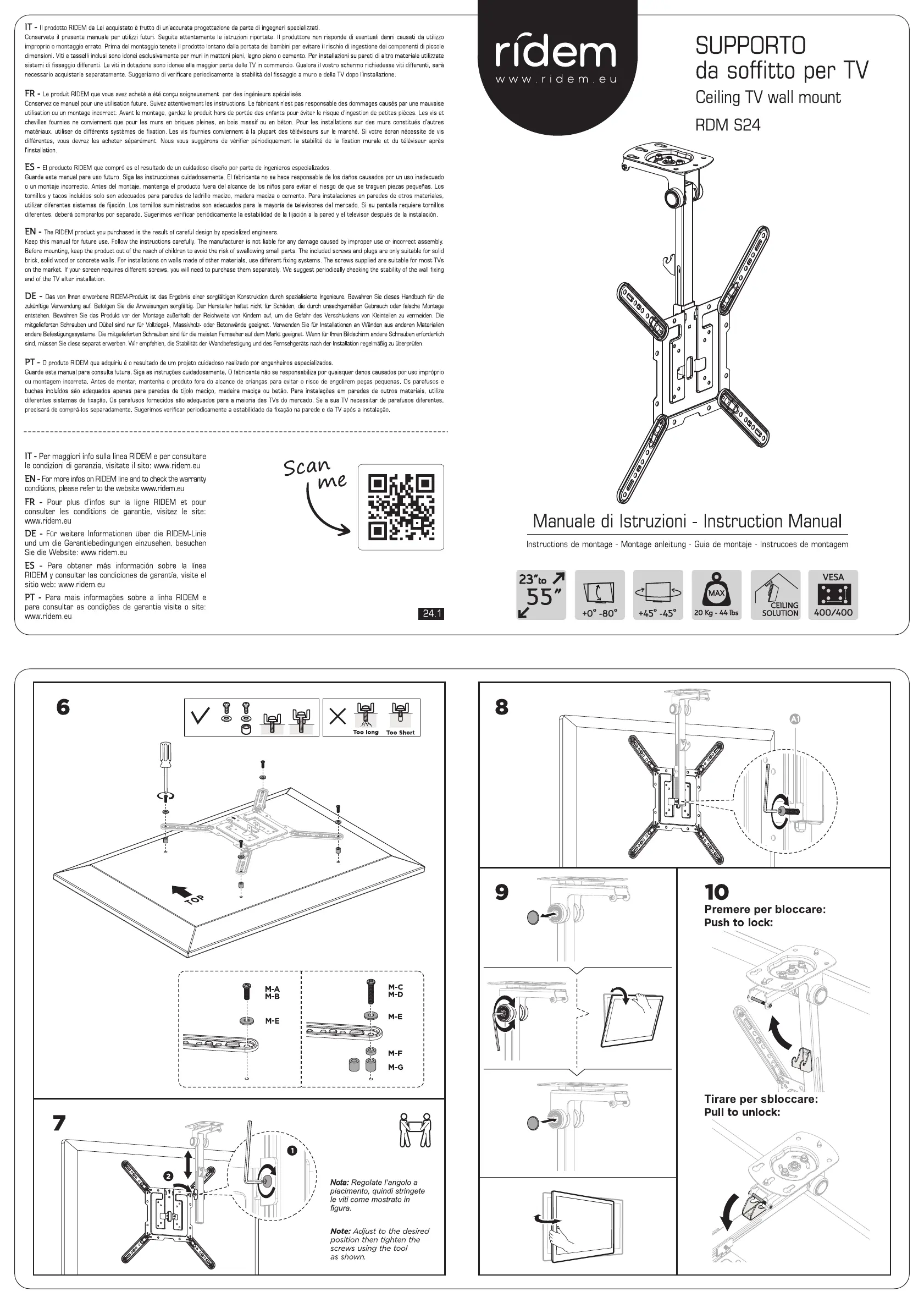 Ridem RDM S24 Bedienungsanleitung (2 Seiten)