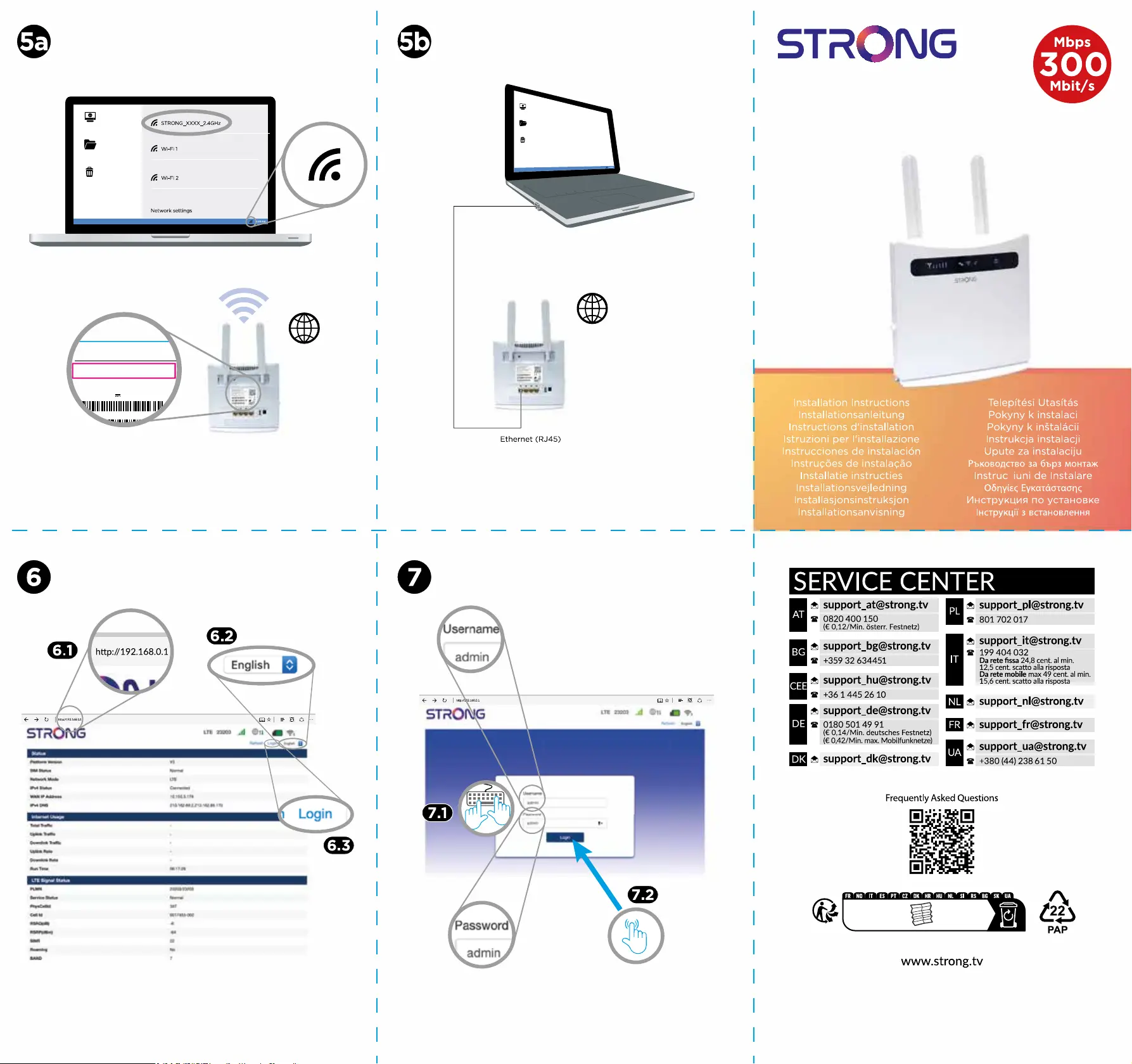 Strong 4G LTE Router 300 V2 Bedienungsanleitung (2 Seiten)