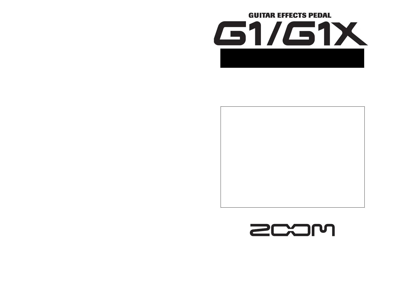 Zoom G1M Bedienungsanleitung (16 Seiten)