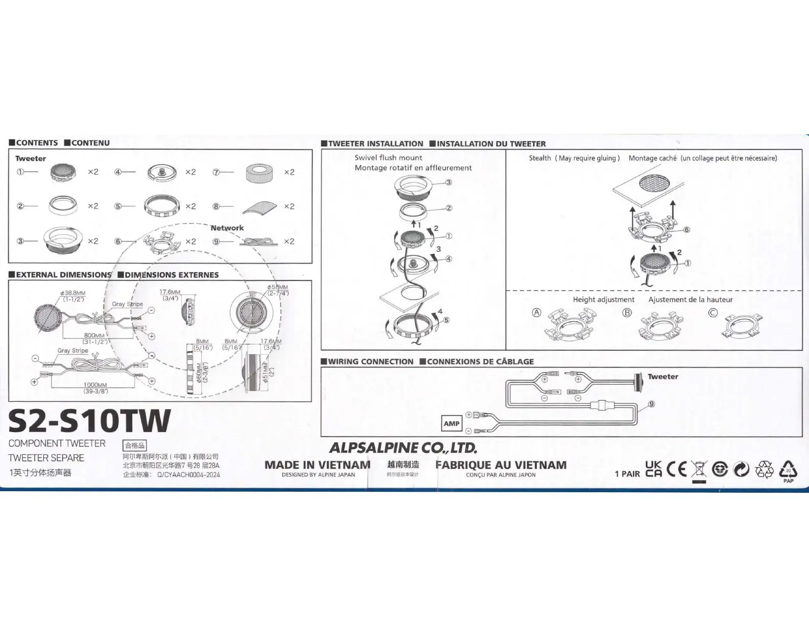 Alpine S2-S10TW Handleiding (8 Pagina's)