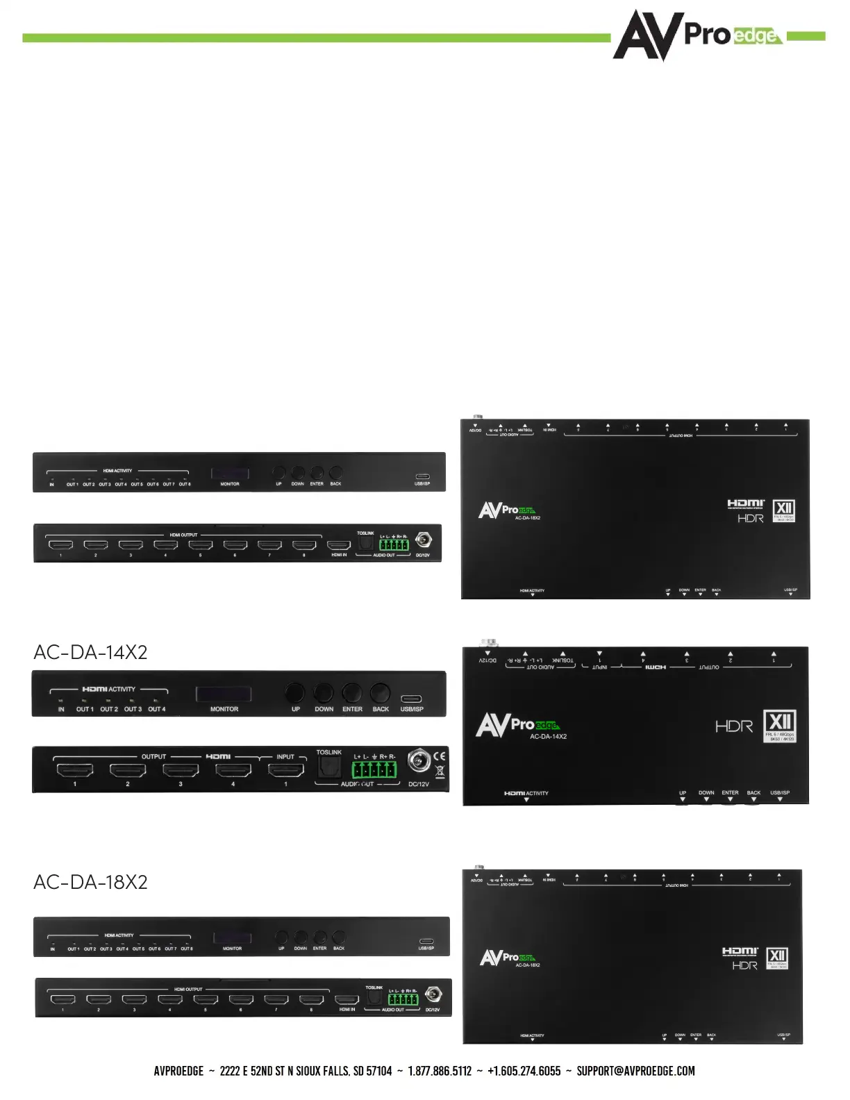 AVPro Edge AC-DA-18X2 Handleiding (27 Pagina's)