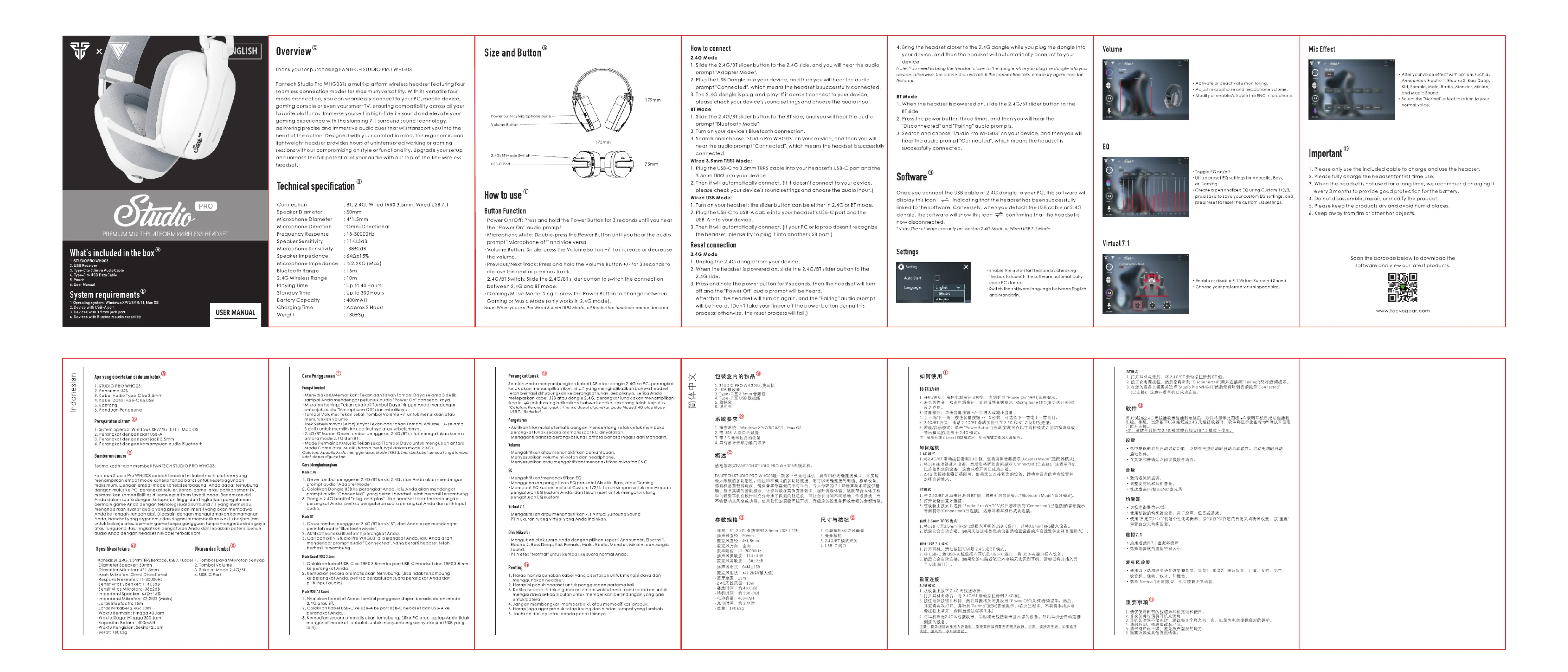 Fantech STUDIO PRO WHG03P Handleiding (1 Pagina's)