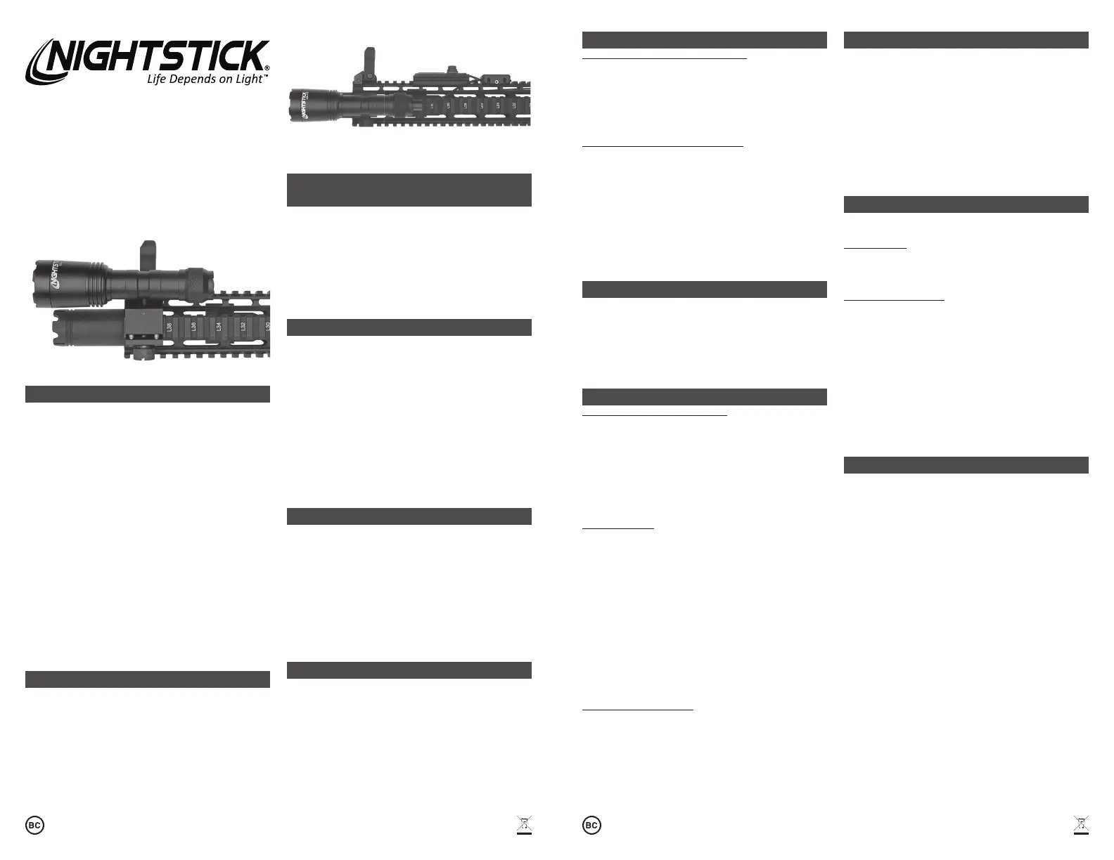 NightStick LGL-170A2 Handleiding (3 Pagina's)
