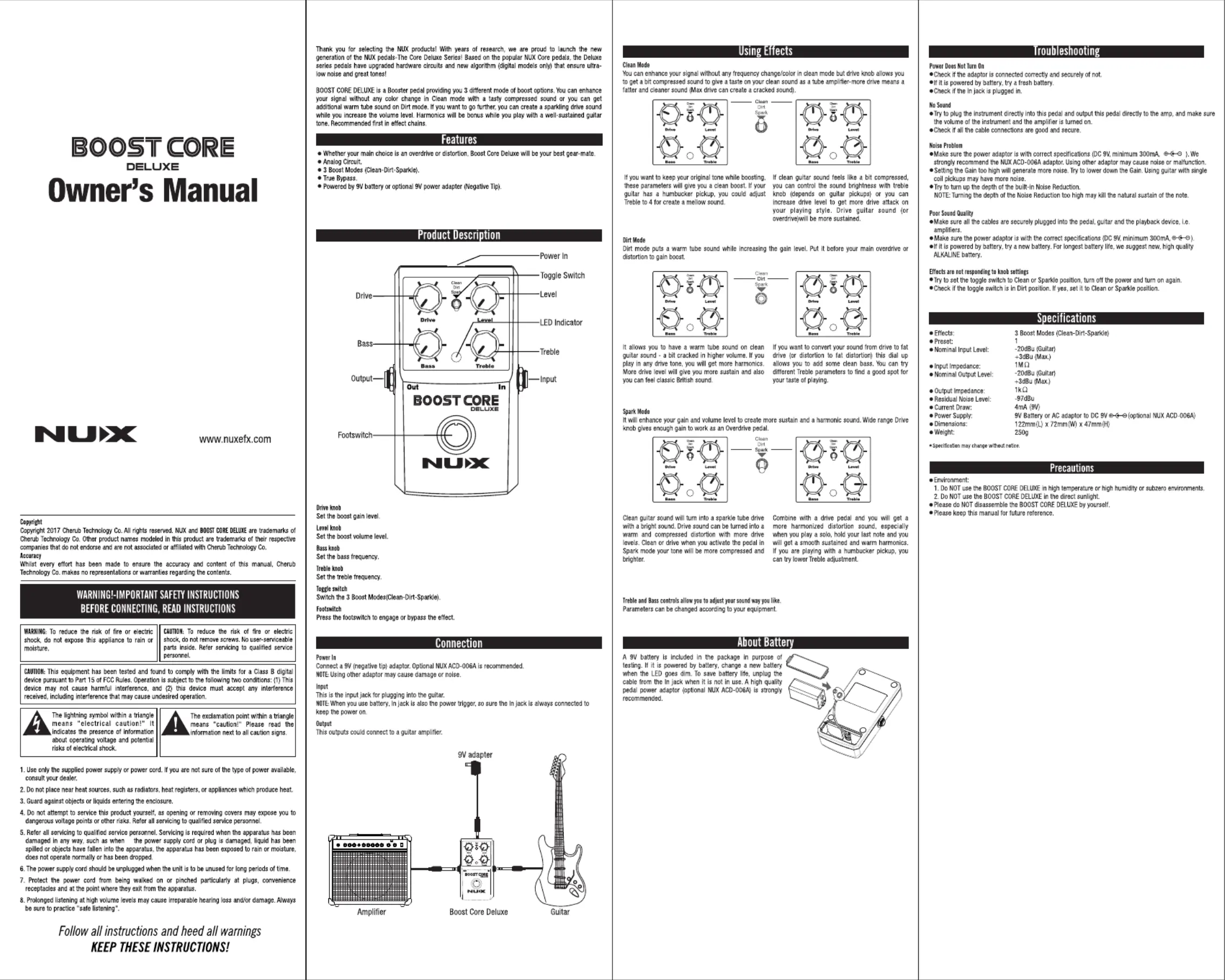 NUX Boost Core Deluxe Handleiding (1 Pagina's)