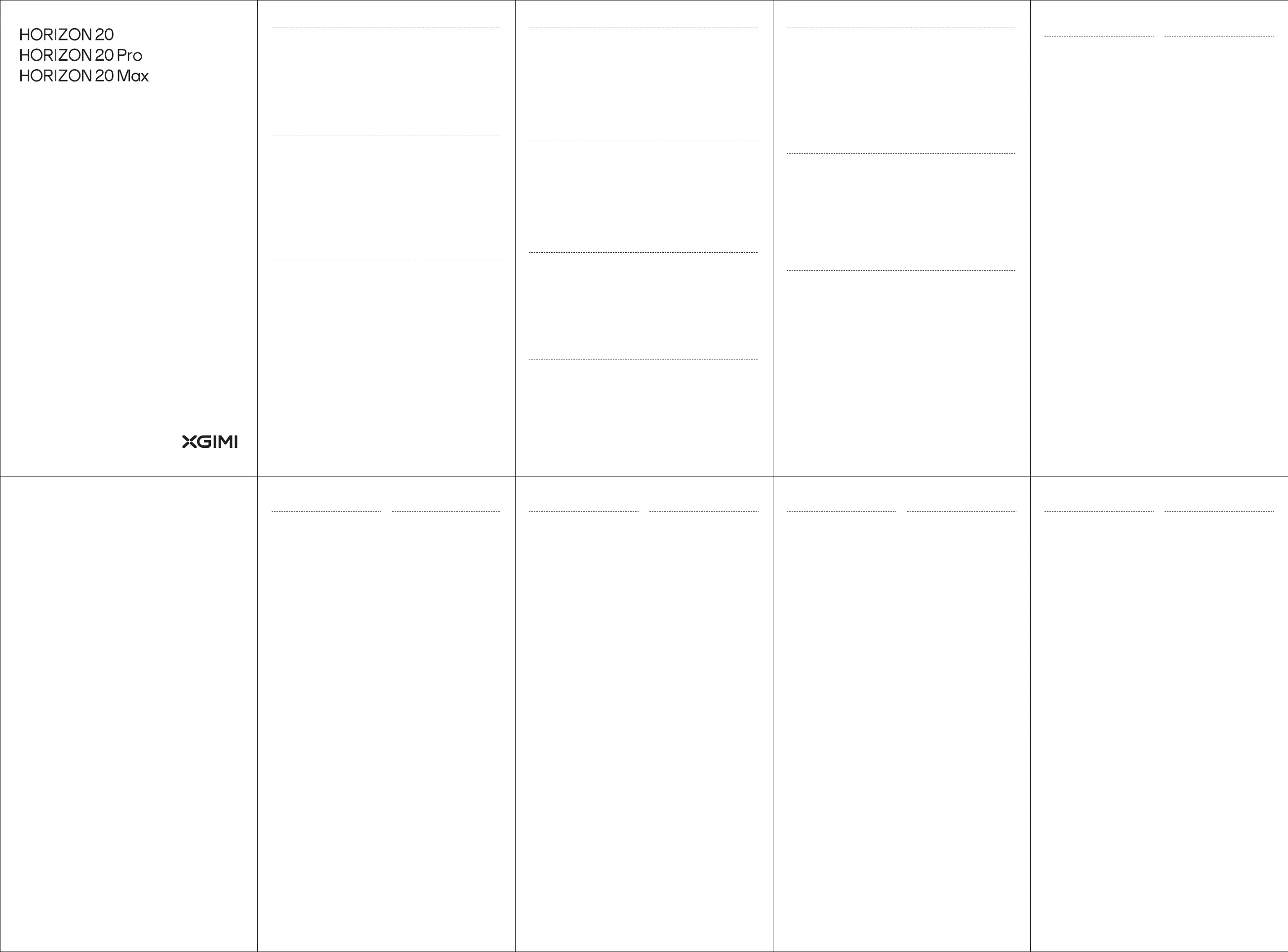 XGIMI Horizon 20 Pro Handleiding (2 Pagina's)